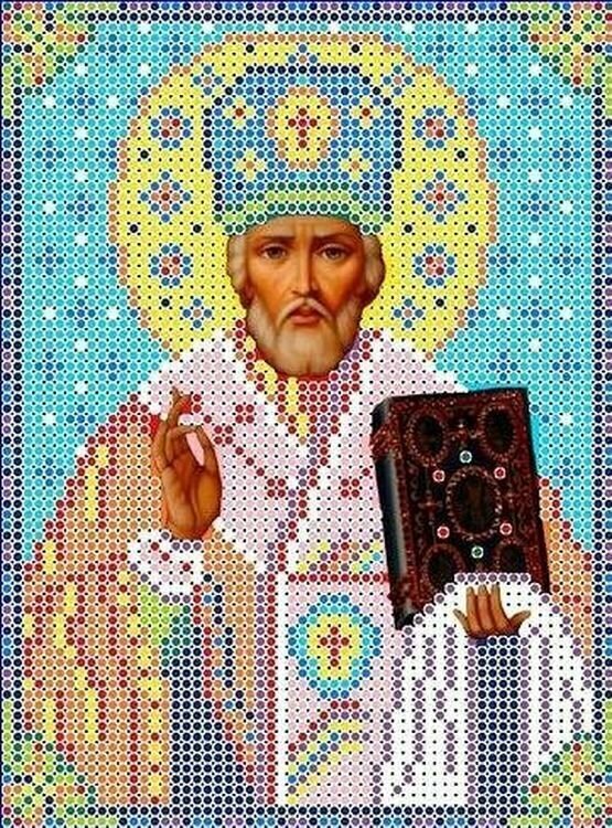 Рисунок на ткани Каролинка "Святой Николай Чудотворец", 13x17 см