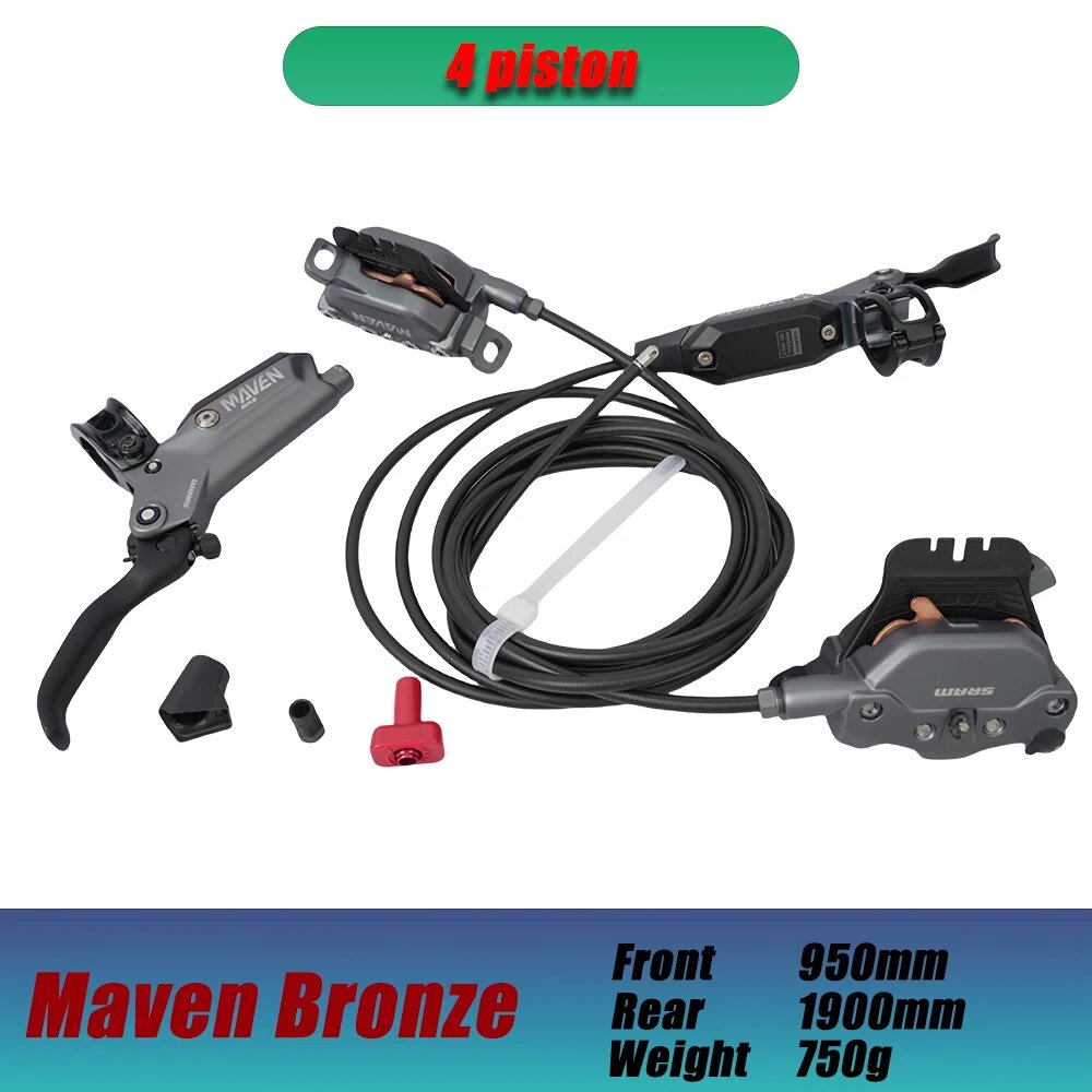 2024 Новый SRAM MAVEN Ultimate серебристый Бронзовый MTB 4 поршневой гидравлический дисковый тормоз 950 мм 1900 мм передний задний черный велосипедные аксессуары