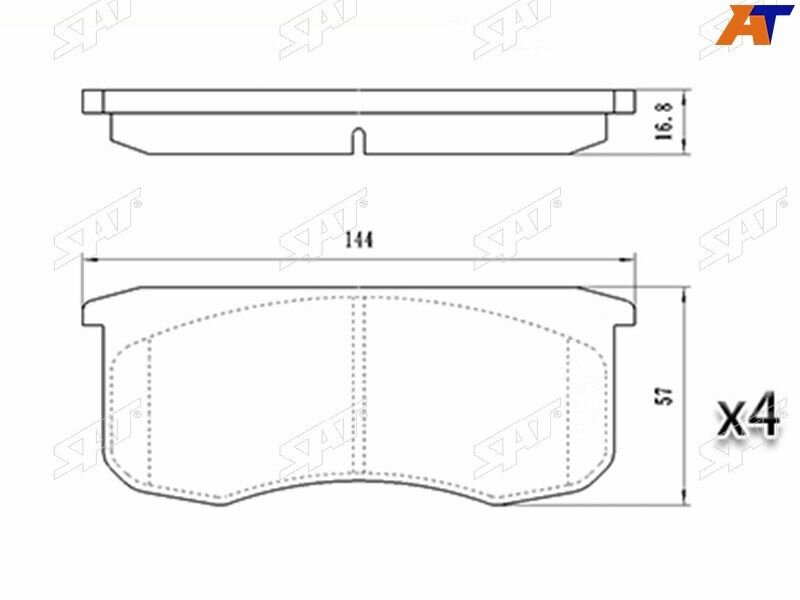 . SAT Тормозные колодки передние для УАЗ HUNTER/PATRIOT/3151/3160