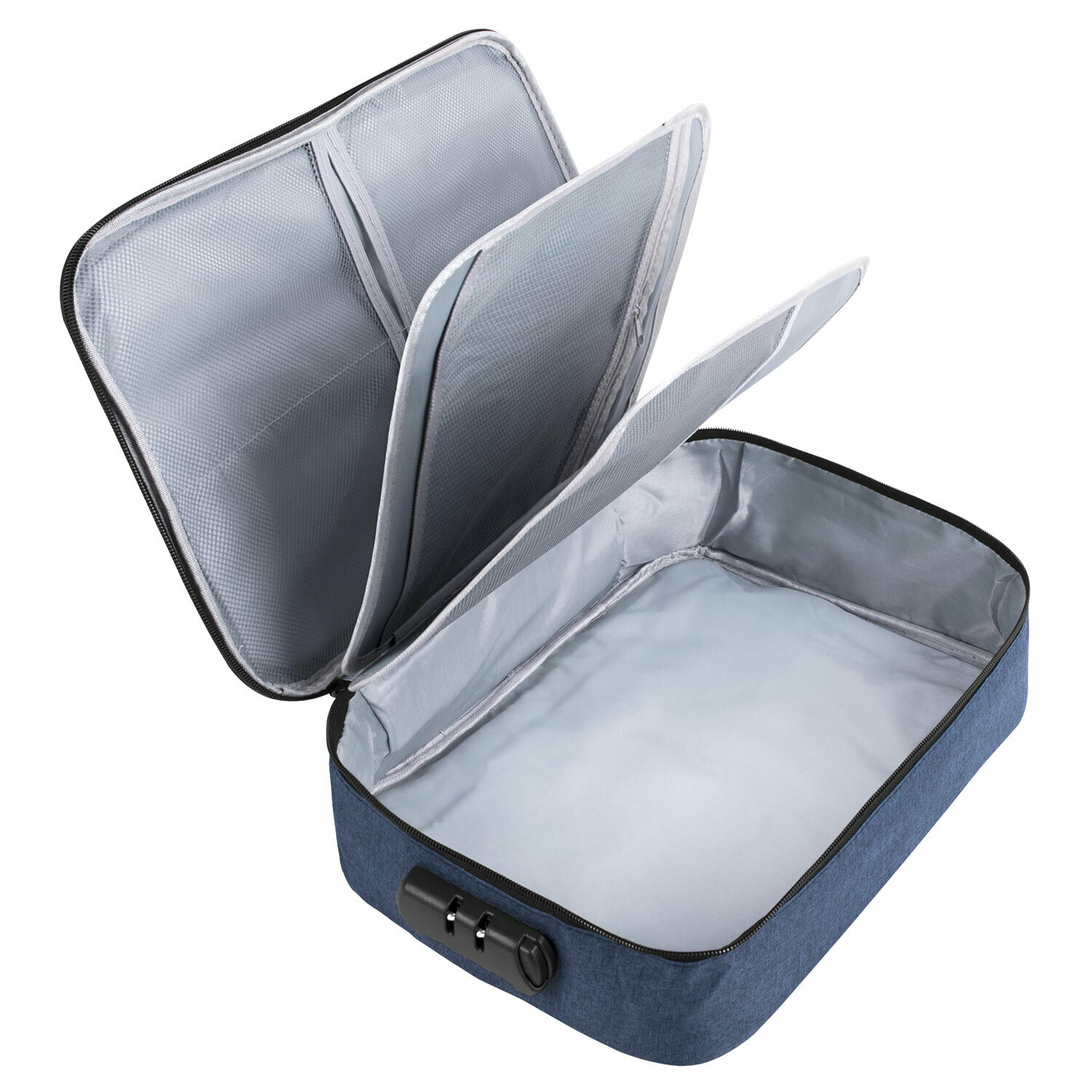 Папка-органайзер для документов с кодовым замком синий водонепроницаемый А4, BRAUBERG DOCS, 271961