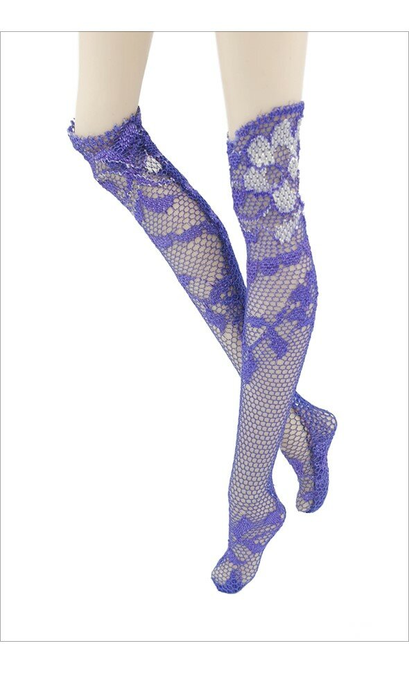 Гольфы для БЖД кукол Dollmore 12 inch Size - TX Lace Knee Socks (D Blue) (голубые, кружевные, для кукол Пуллип 31 см / Блайз / Доллмор)