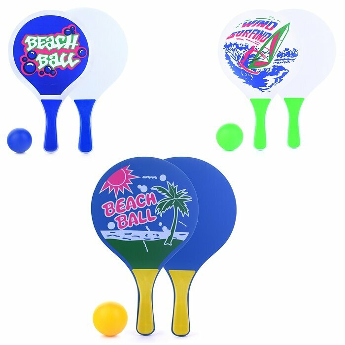 Детский теннис Oubaoloon "На пляже", 2 ракетки, мяч, в сетке (00-1960)