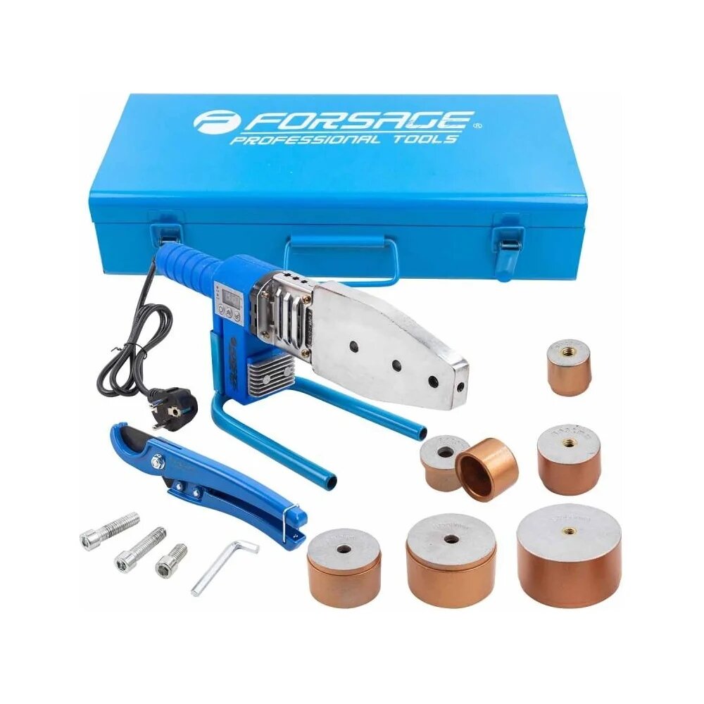 Аппарат для сварки полимерных труб Forsage 1000 W, 6 насадок: 20, 25, 32, 40, 50, 63 мм F-PW-1002(58974)