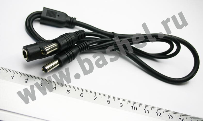 Разветвитель питания гнездо DC (5,5 мм x 2,1 мм) - 2 штекера DC (5,5 мм x 2,1 мм)