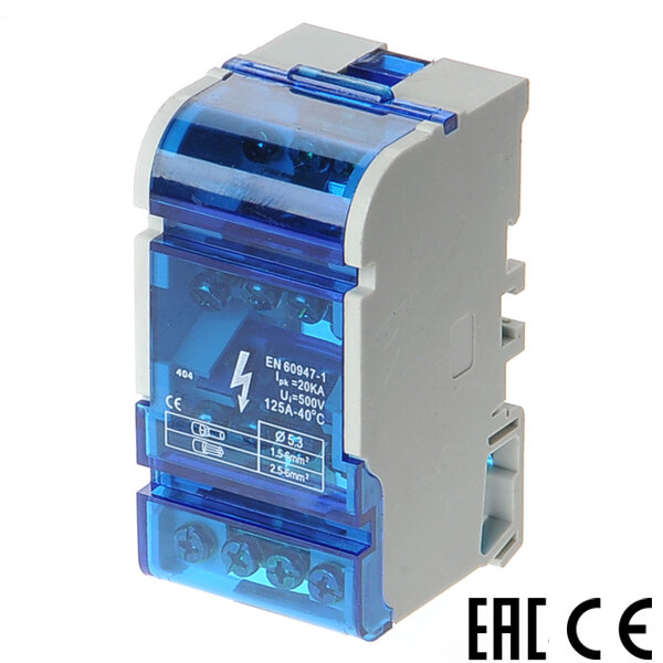 Блок шин JH8404 4 полюса 125А 4 шины 4 присоединений