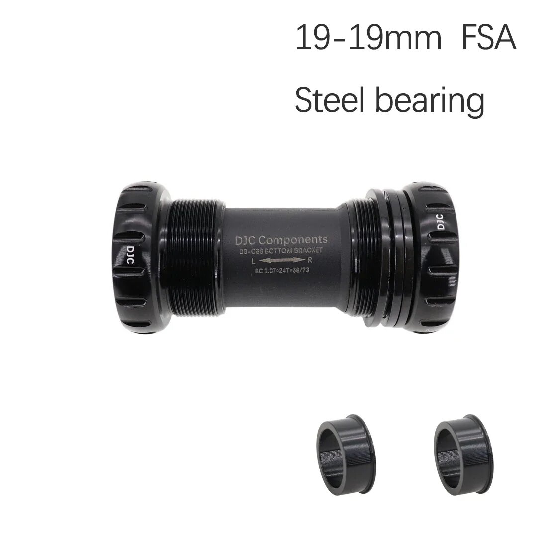 DJC Нижний кронштейн BSA 68/73 мм, 19-19mm, черный
