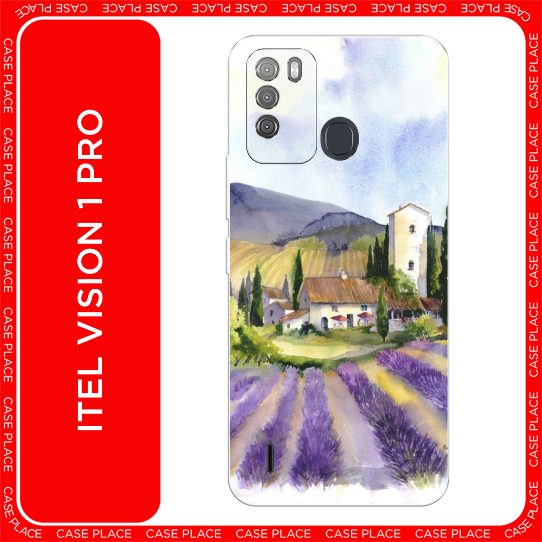 Чехол на Itel Vision 1 Pro / Ител Визион 1 Про с принтом Лавандовые поля