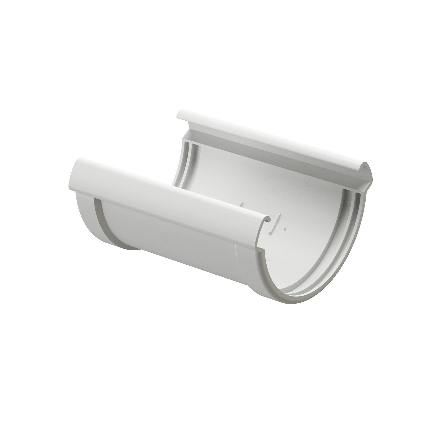 Соединитель желобов для водосточной системы Docke LUX ПВХ, цвет пломбир RAL 9003