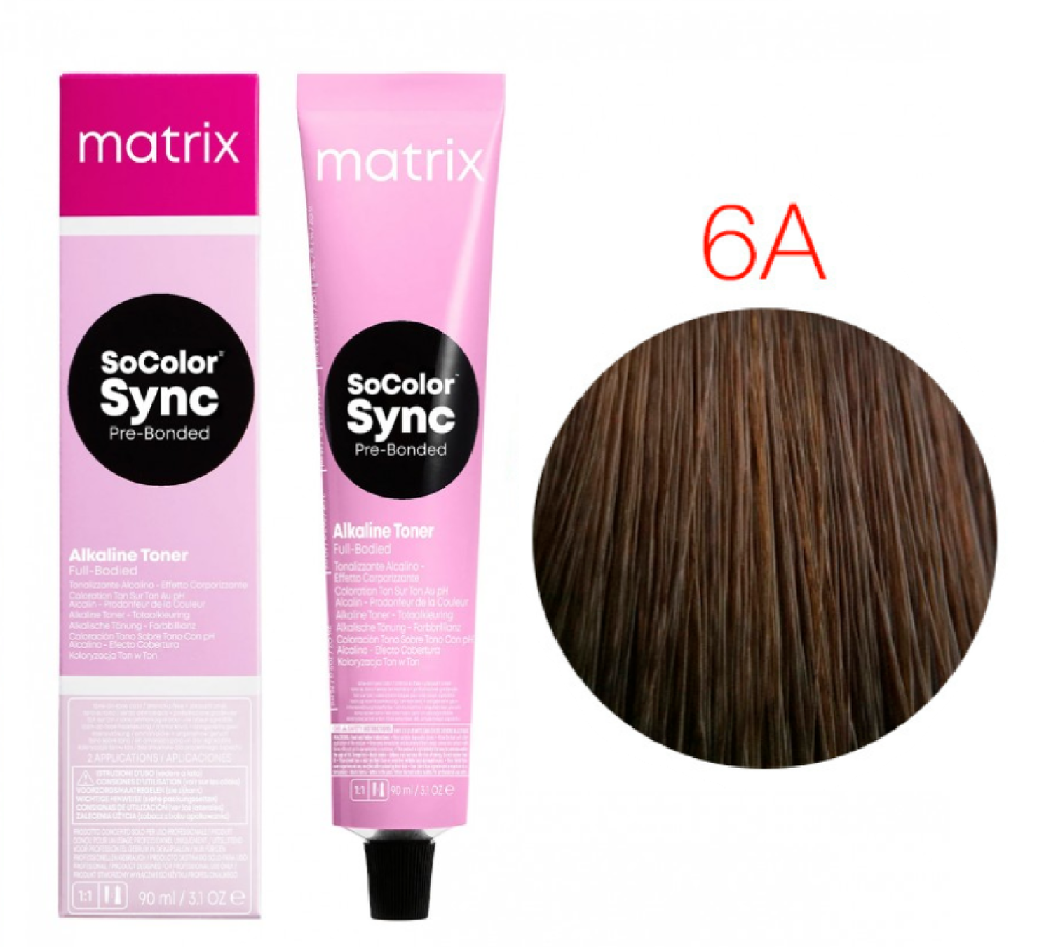 Matrix SoColor Sync краска для волос, 6A темный блондин пепельный, 90 мл