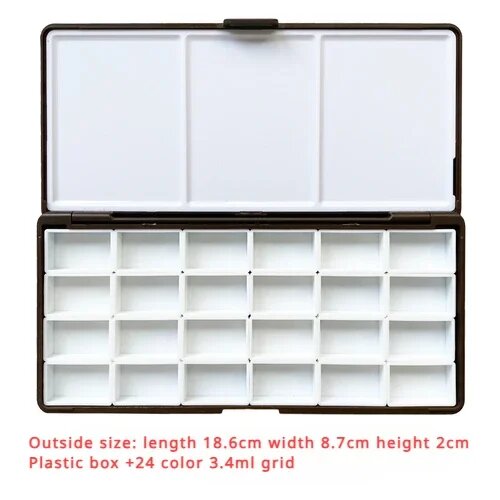 Пластиковая распределительная коробка для акварельных пигментов 24/48 цветов brown-24color 3.4ml