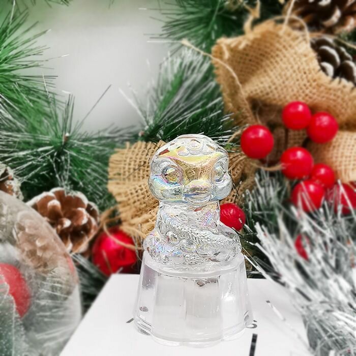 Фигурка сувенир стеклянный Змея с подсветкой/Символ Нового 2025года