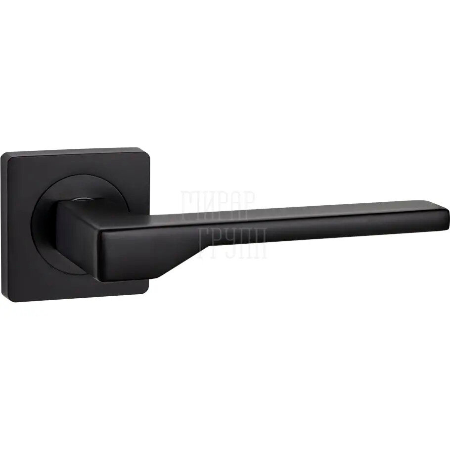 Дверная ручка Ajax (Аякс) на квадратной розетке "LEVEL" JK черный