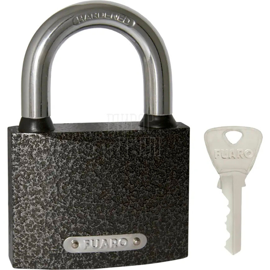 Замок навесной Fuaro (Фуаро) PL-01-75 англ. 3 кл. коробка никель