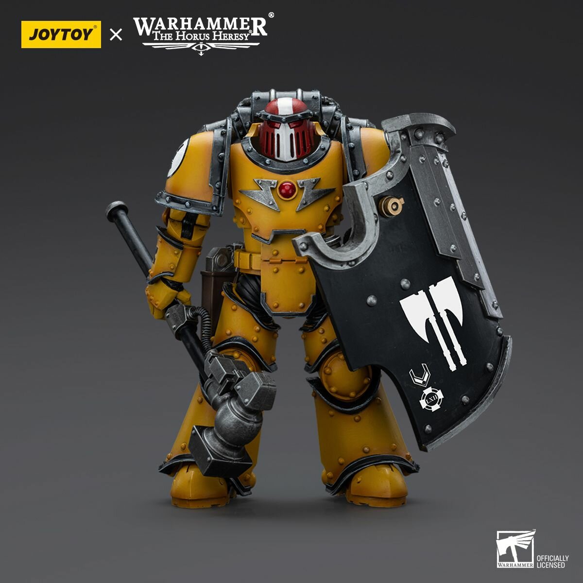 Подвижная фигурка JOYTOY Warhammer The Horus Heresy Imperial Fists Legion MkIII Breacher Squad Sergeant with Thunder Hammer коллекция игрушек