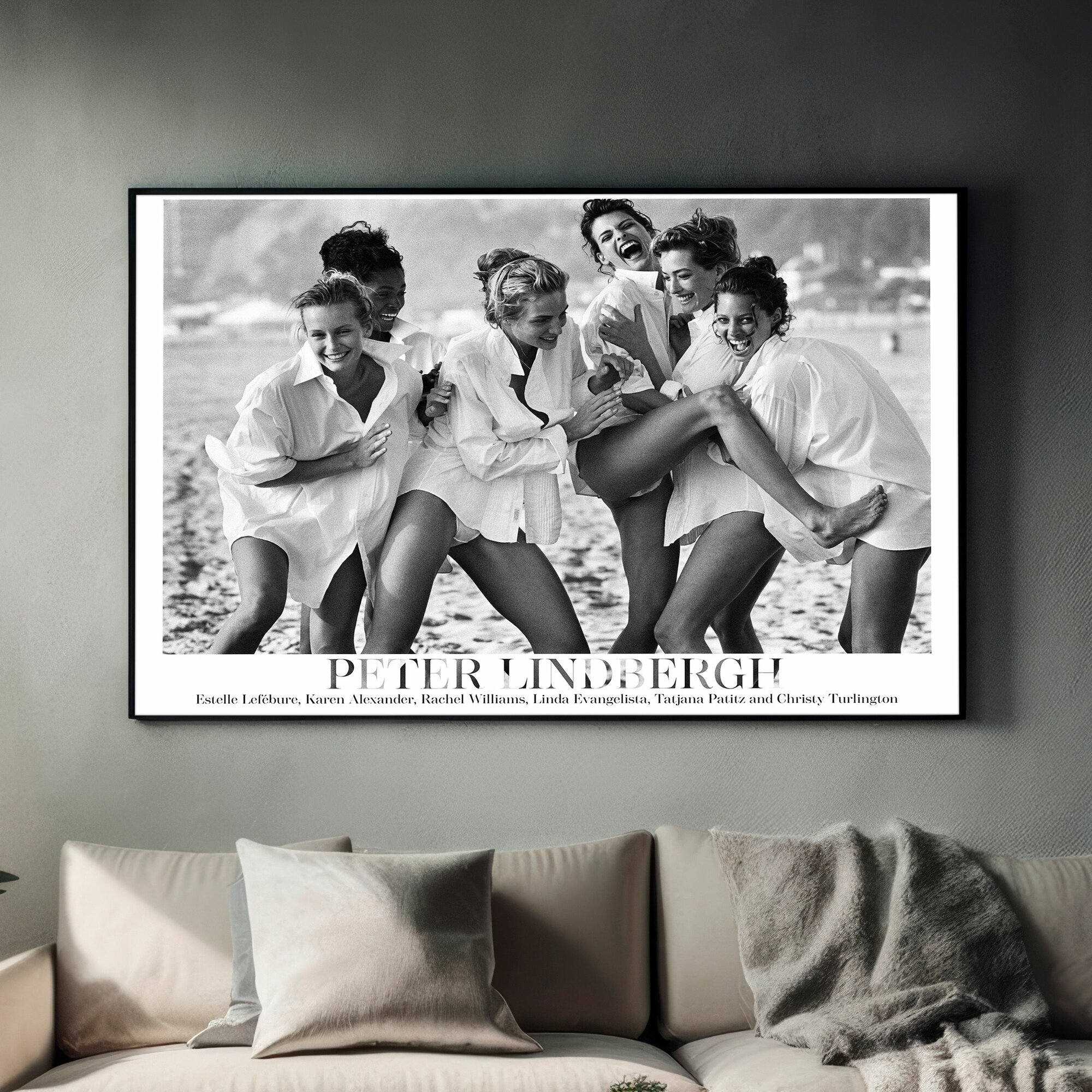 Постер фотография Петер Линдберг - Портрет супермоделей 90-х #2 - 50х70