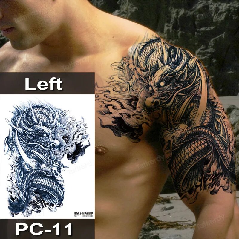 Временная татуировка дракон PC11, Tattrendy