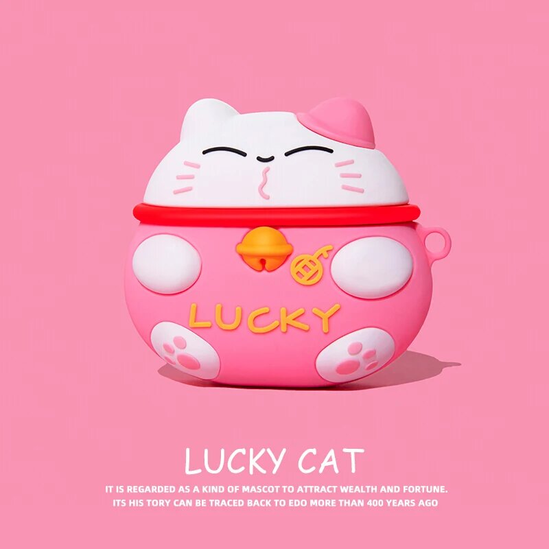 Силиконовый чехол Lucky Cat для HUAWEI FreeBuds FreeBuds SE2, Pink