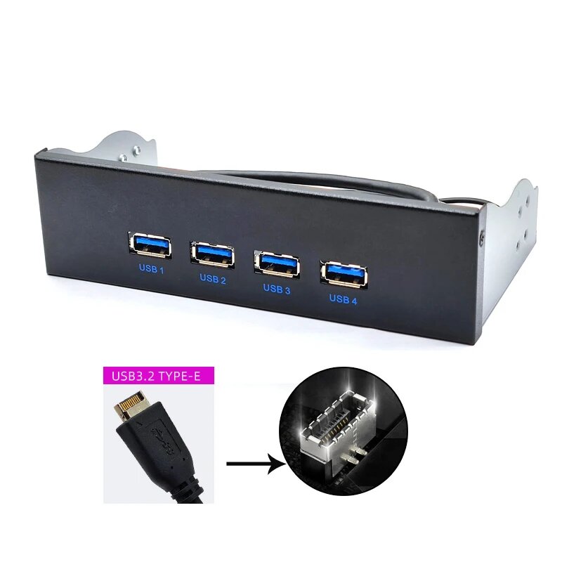 BTBcoin USB 3.2 Gen2 4 Порта Разветвитель Черный/Синий