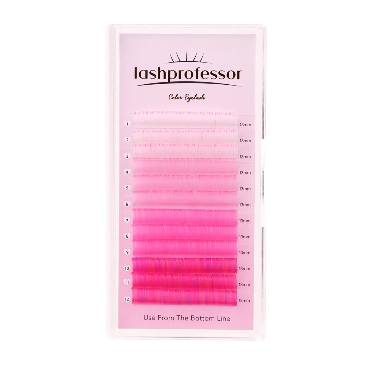Цветные ресницы для наращивания, 16 мм, C, Pink