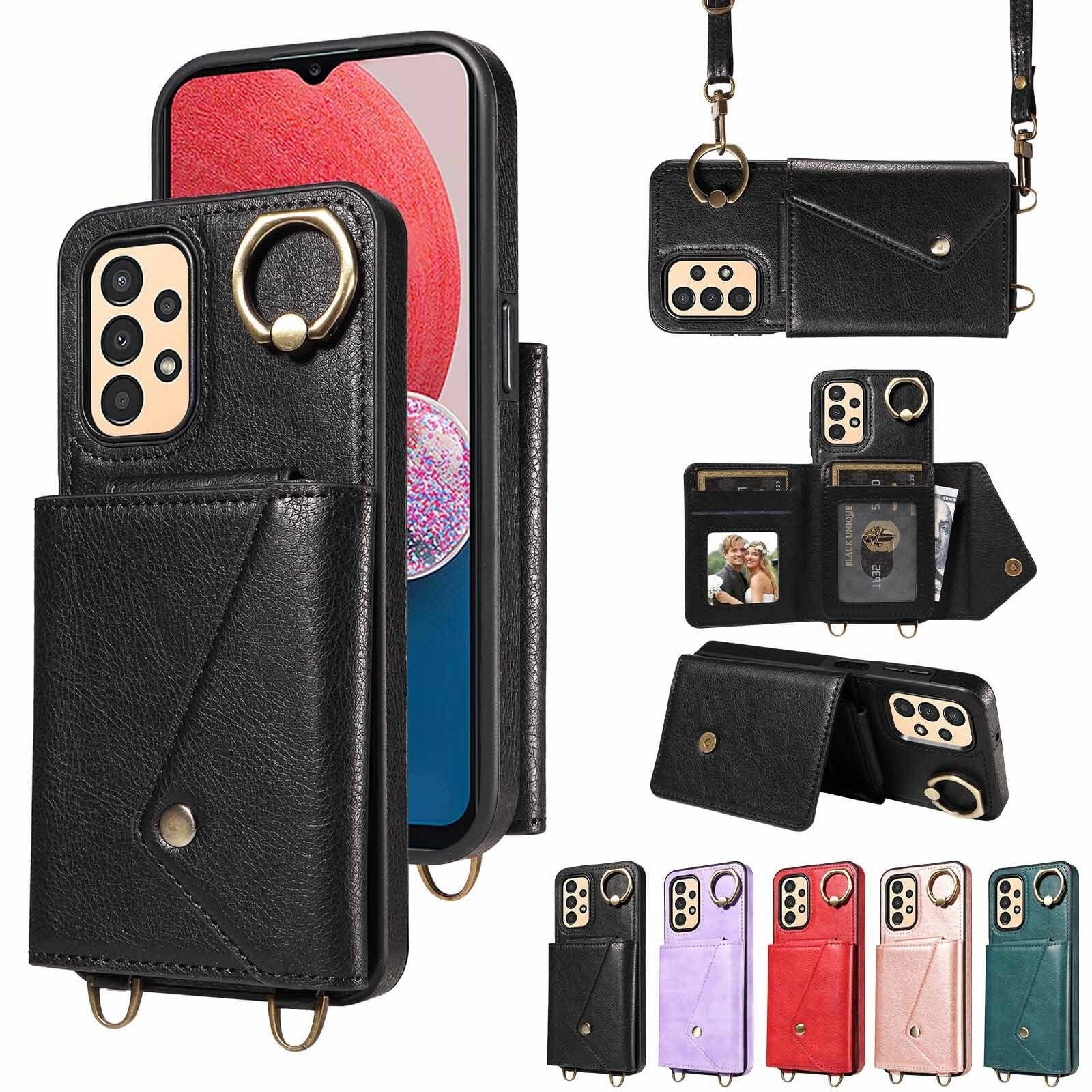 Чехол для для Samsung Galaxy A13 4G/A13 5G/A04/A04S кожаный с отделением для карт на Накладка с картхолдером