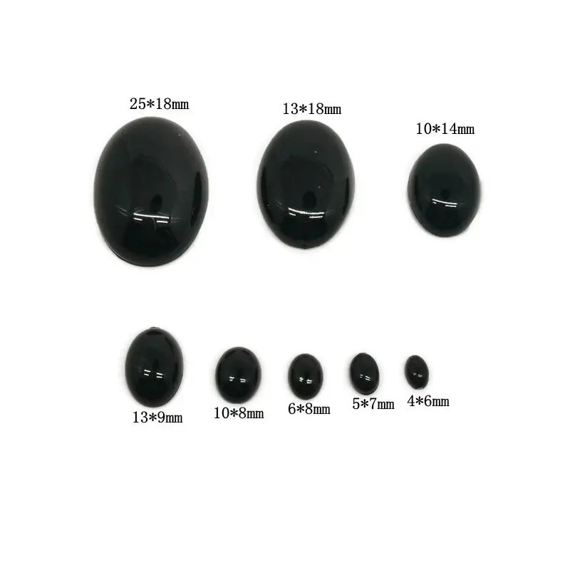 Пластиковые овальные черные глаза для амигуруми 100 шт. 10x14mm