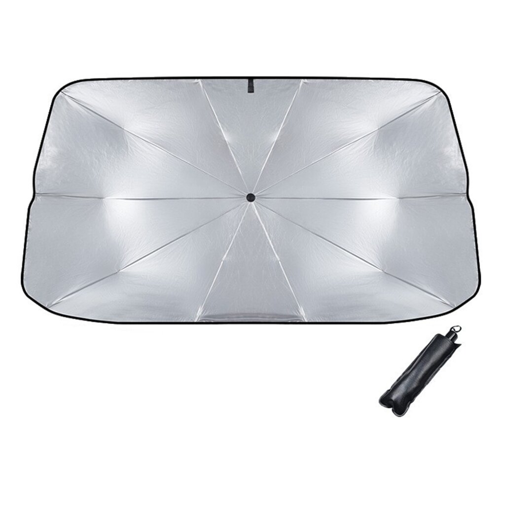 Автомобильный солнцезащитный козырек типа зонта-утолщенный титановый серебристый непрозрачный большой