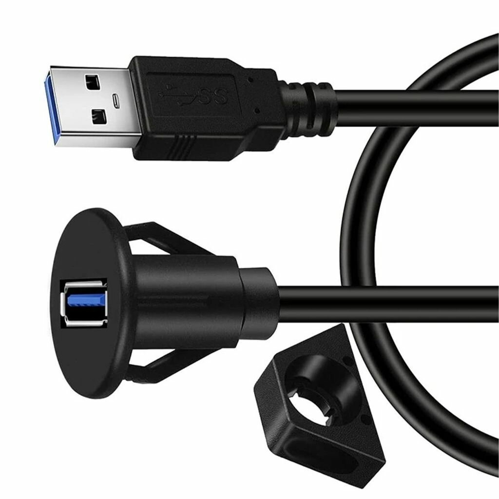 Удлинительный кабель USB 3,0 папа-мама длиной 3,28 фута для приборной панели автомобиля, панель скрытого монтажа, передача данных 5 Гбит/с