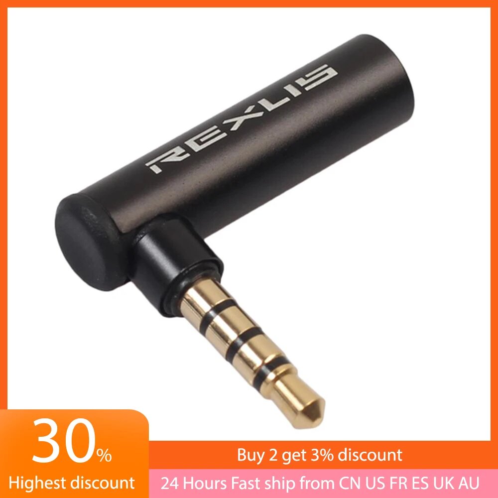 Аудиоконвертер REXUS 3,5 мм 90 градусов