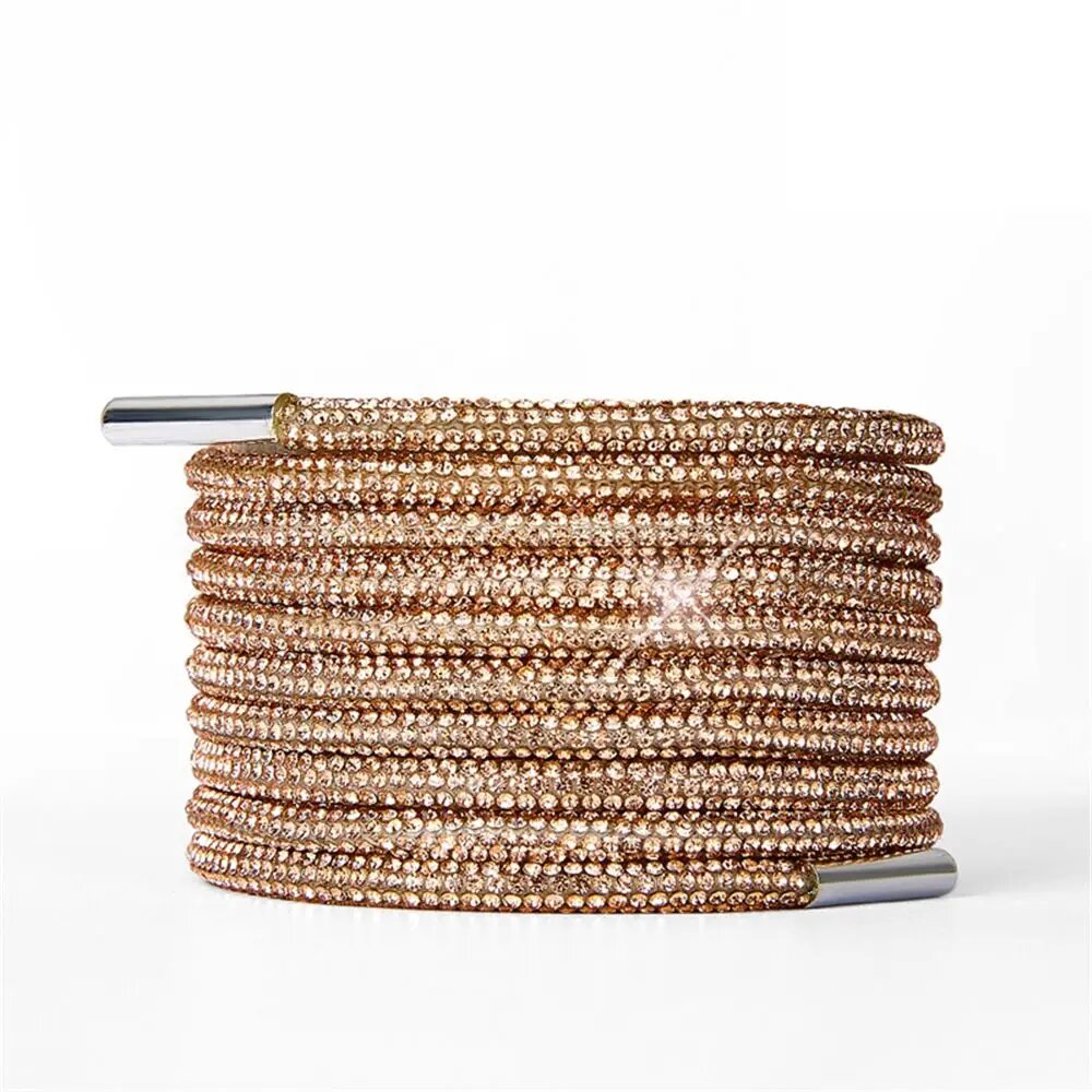 Шнурки со стразами 100/120/140/160 см 160cm, champagne