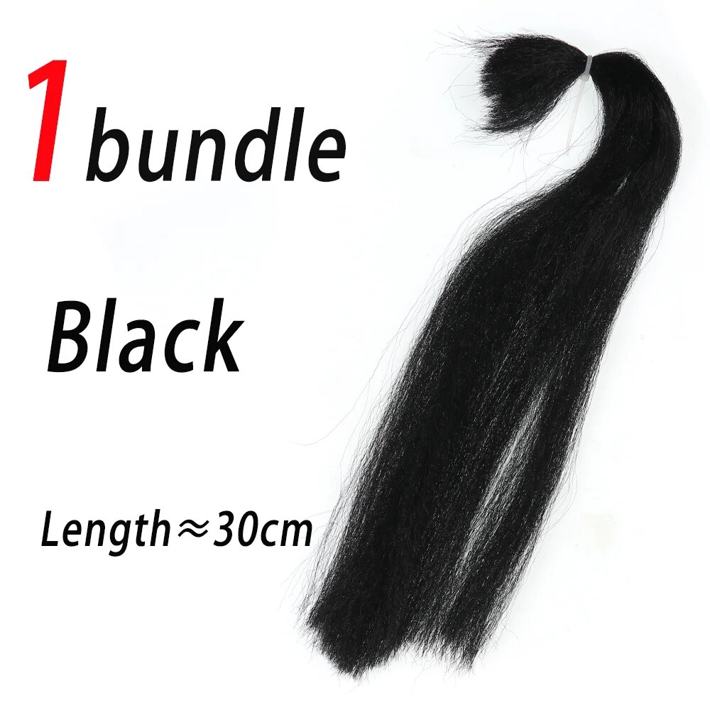 Lionriver мягкое синтетическое волокно для волос 30см Черный, 1bundle Black