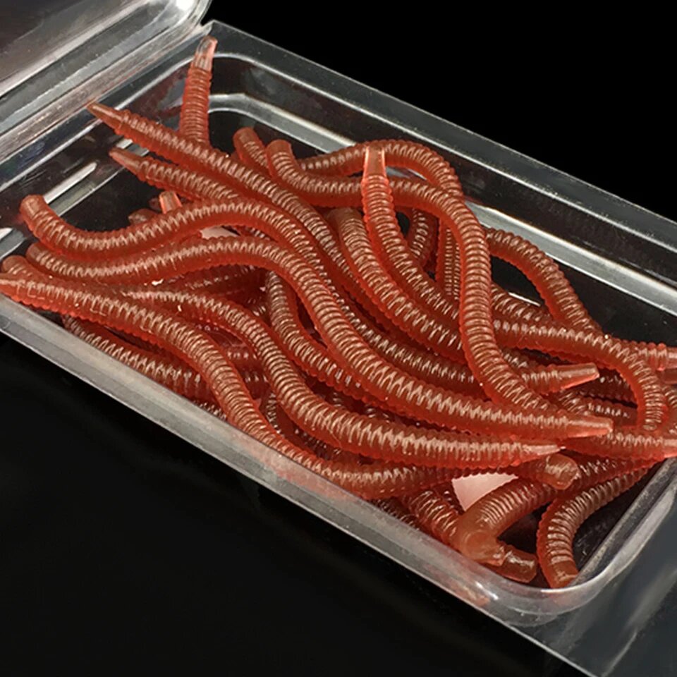 Искусственные рыболовные черви, красные, 8 см/10 см, 20 шт. 8cm