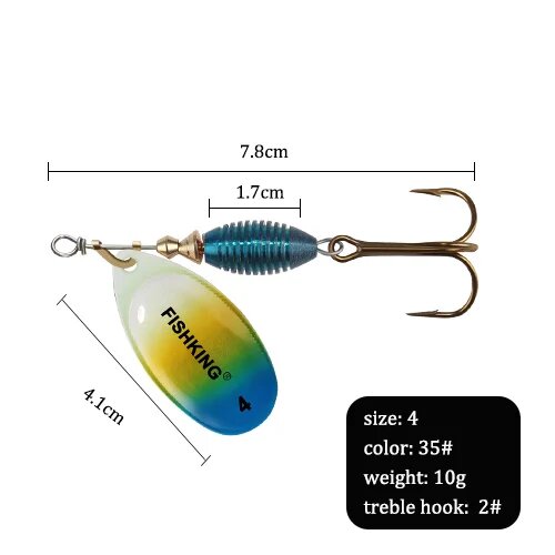 Металлическая приманка Fishking, 10g, размер 4, цвет 029-35