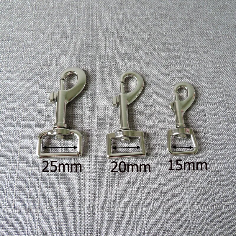 Металлические карабины 10 шт, 15 мм, 20 мм, 25 мм, черные Webbing Width 25mm, Silver