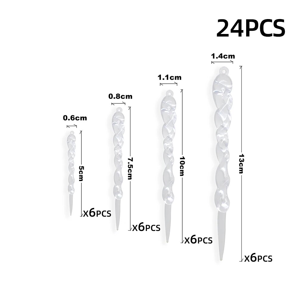 Искусственные сосульки Navidad 5/7.5/10/13 см Mixed Icicles-24pcs