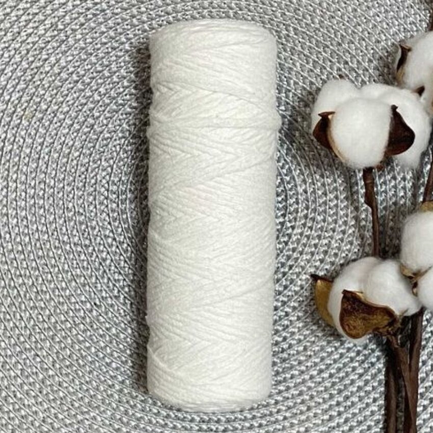 Шпагат хлопковый Osttex крученый 3 мм, Ванильный 100 м, для макраме