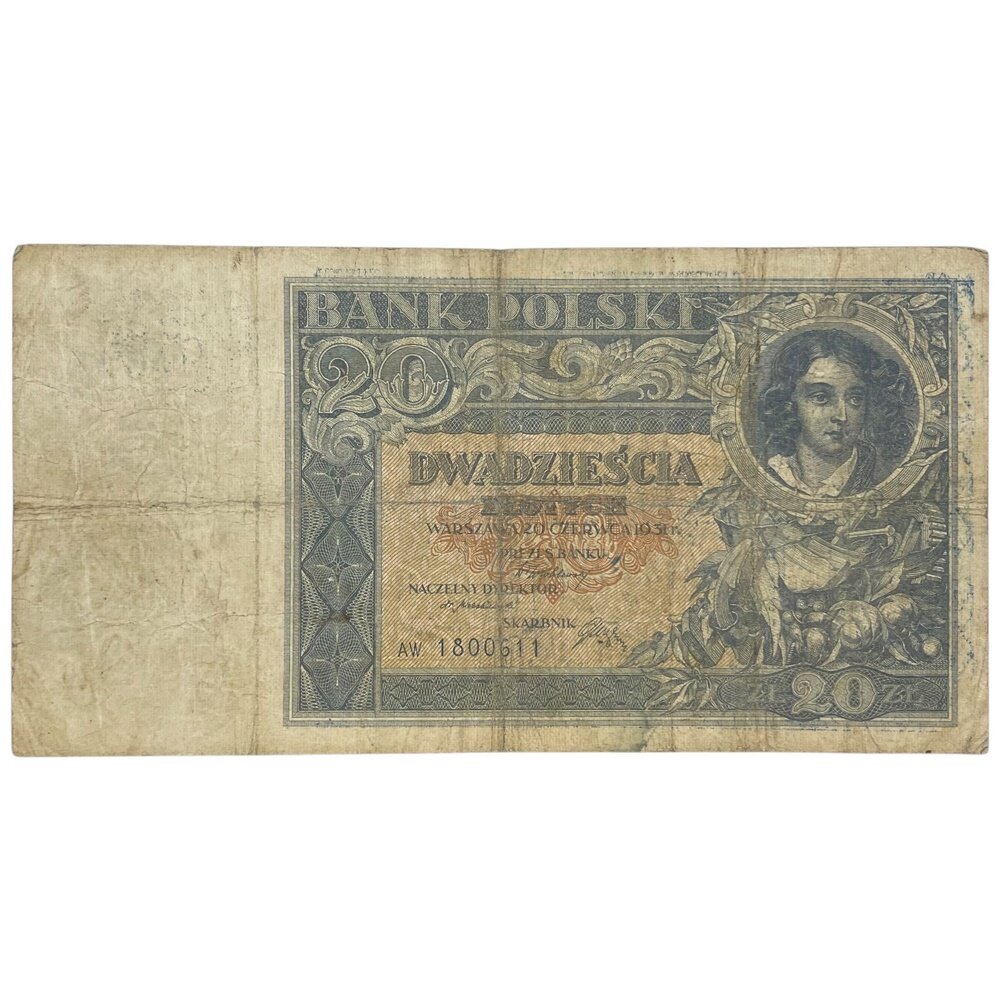 Польша 20 злотых 1931 г. (Серия AW)
