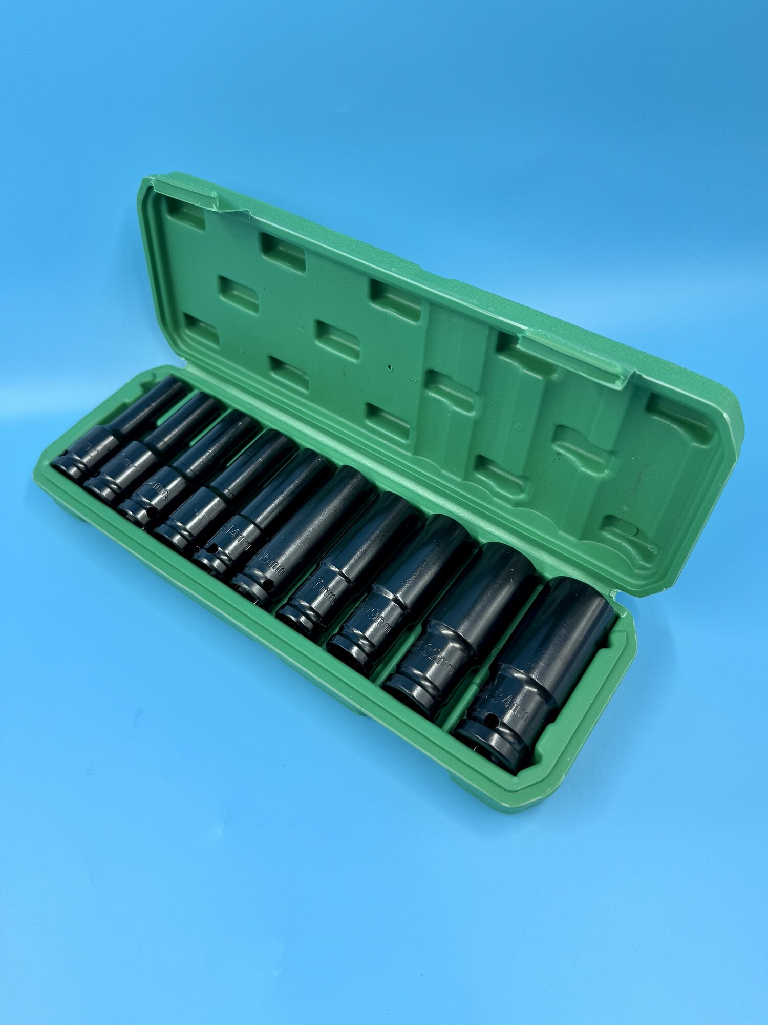 Набор ударных головок удлиненных 80мм 10 предметов, 8- 24 мм.