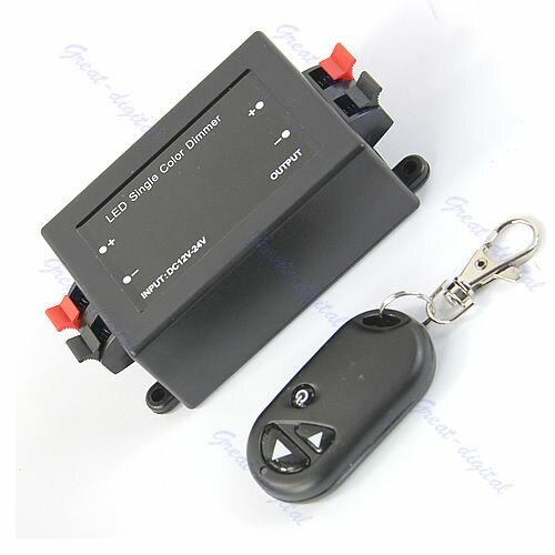 Диммер с беспроводным пультом для LED ленты 12В/8А, Черный