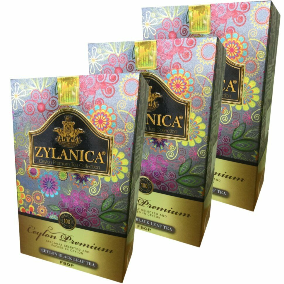 Чай черный Zylanica FBOP 100 грамм 3 штуки