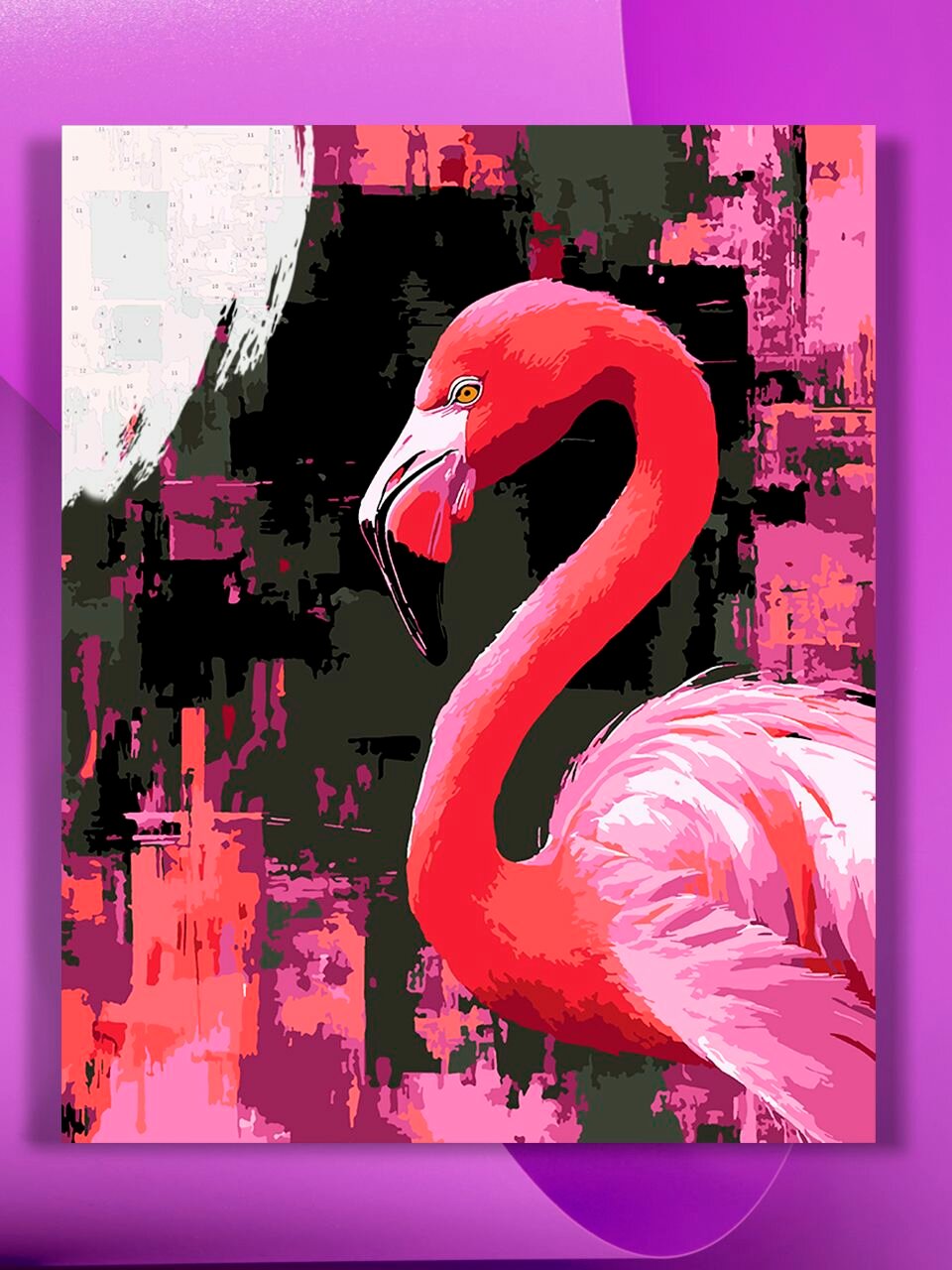 Картина по номерам на холсте Розовый фламинго, 40 х 50 см