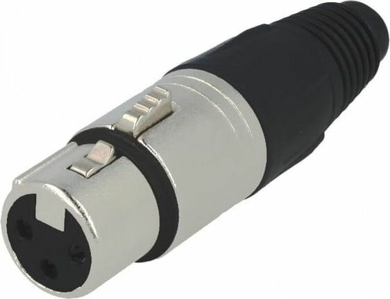 Вилка NEUTRIK NTR-NC3FX Вилка XLR "мама" PIN 3 прямой на провод пайка 3,5-8мм 16А 1шт