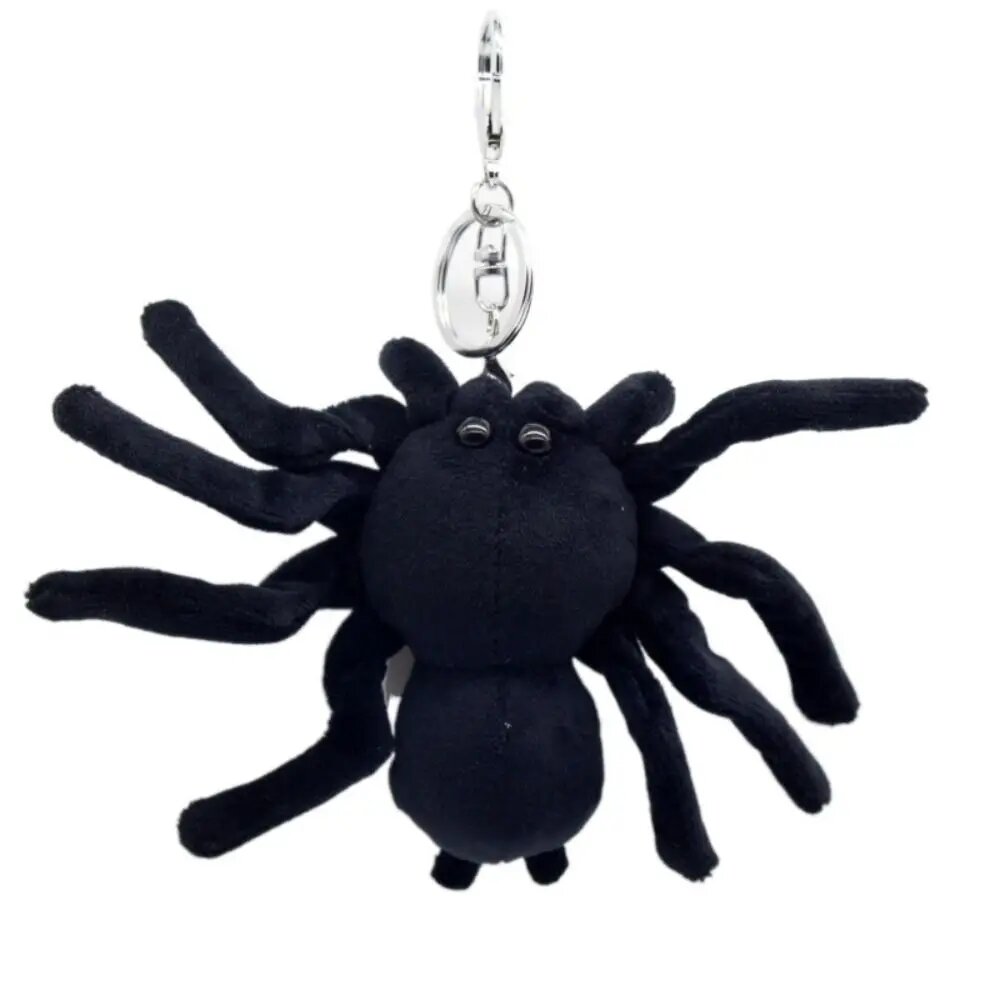 Плюшевый брелок-паук черный Keychain