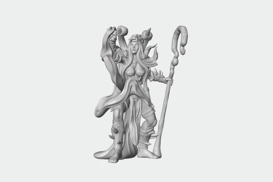 Сафара, некромант-полуорк, фигурка, ДнД, миниатюра