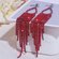 Серьги, red