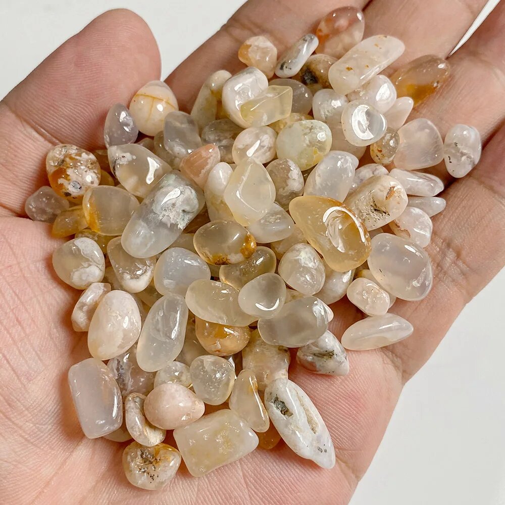 Бусины из вишни агата, розовые, 5-9 мм