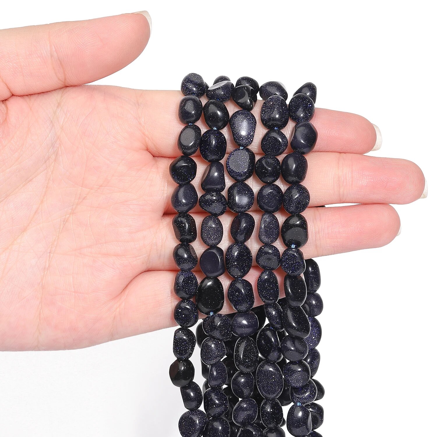 Натуральные бусины аметист лабрадорит лазурит xilitata 8-10 мм Черный, Blue sand