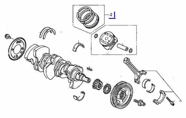 Поршневые кольца для двигателя автомобиля Honda (V6) (RIKEN); Артикул Honda: 13011R70A12 (Оригинал)