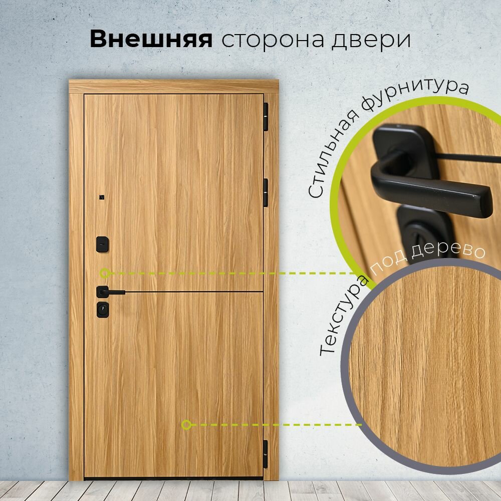 Входная дверь "Горизонт", звукоизоляционная, МДФ, дуб шоколад — фото 1