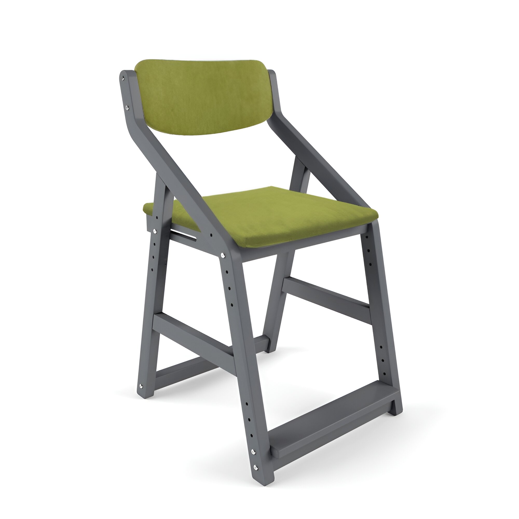 Стул растущий для школьника Робин Wood (Вуд) с чехлом, цвет Серый/Олива