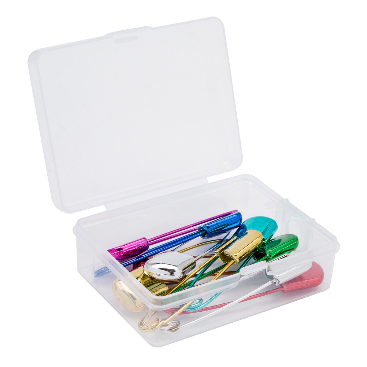 Булавки английские декоративные безопасные Айрис, разноцветные, 10 шт